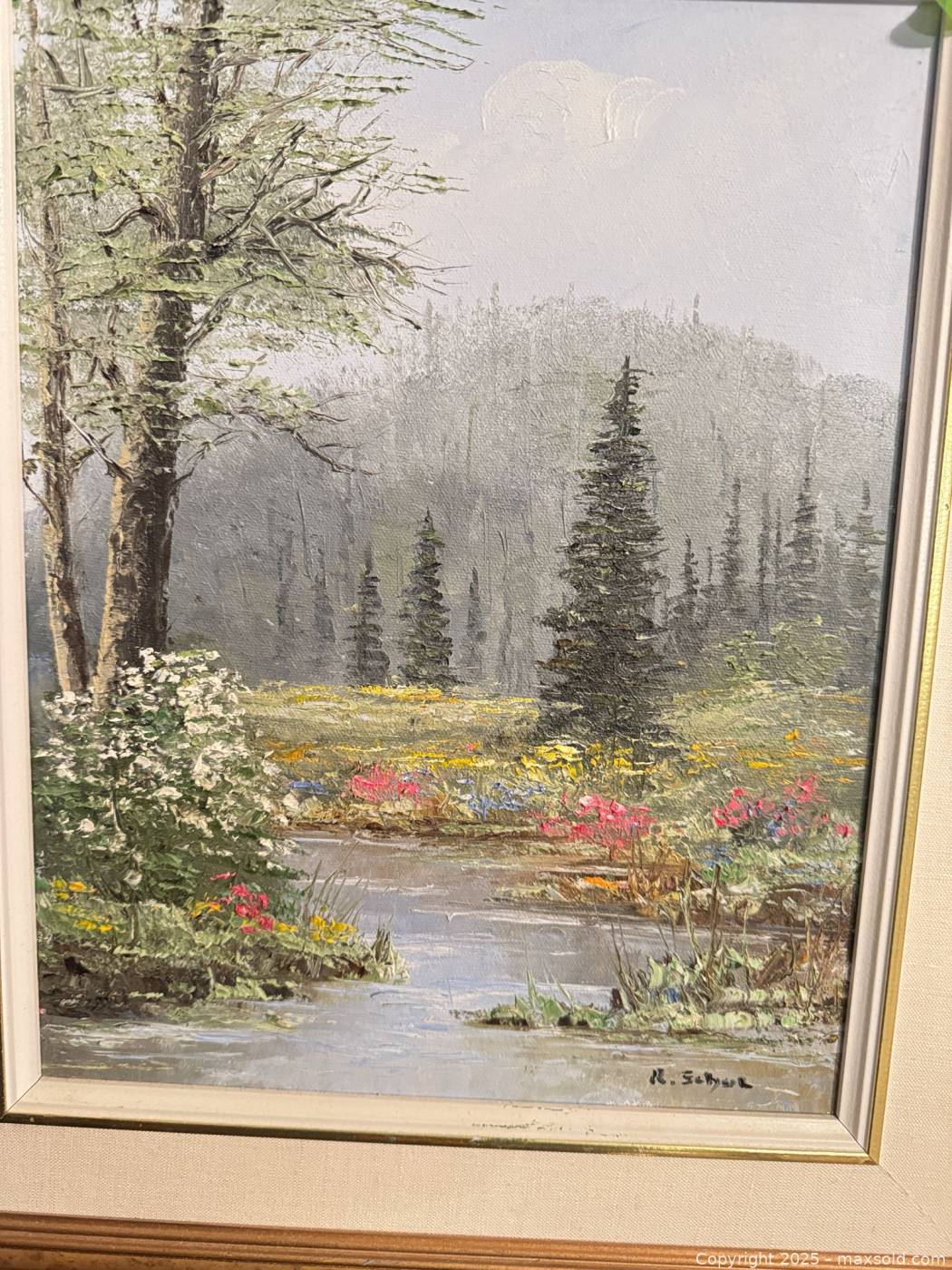 Signed R. Sawyer framed landscape painting | Maxsold