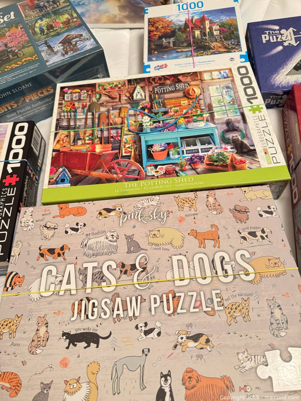 Lot of 10 boxed jigsaw puzzles, 9×1000-piece, 1×48-piece | Maxsold