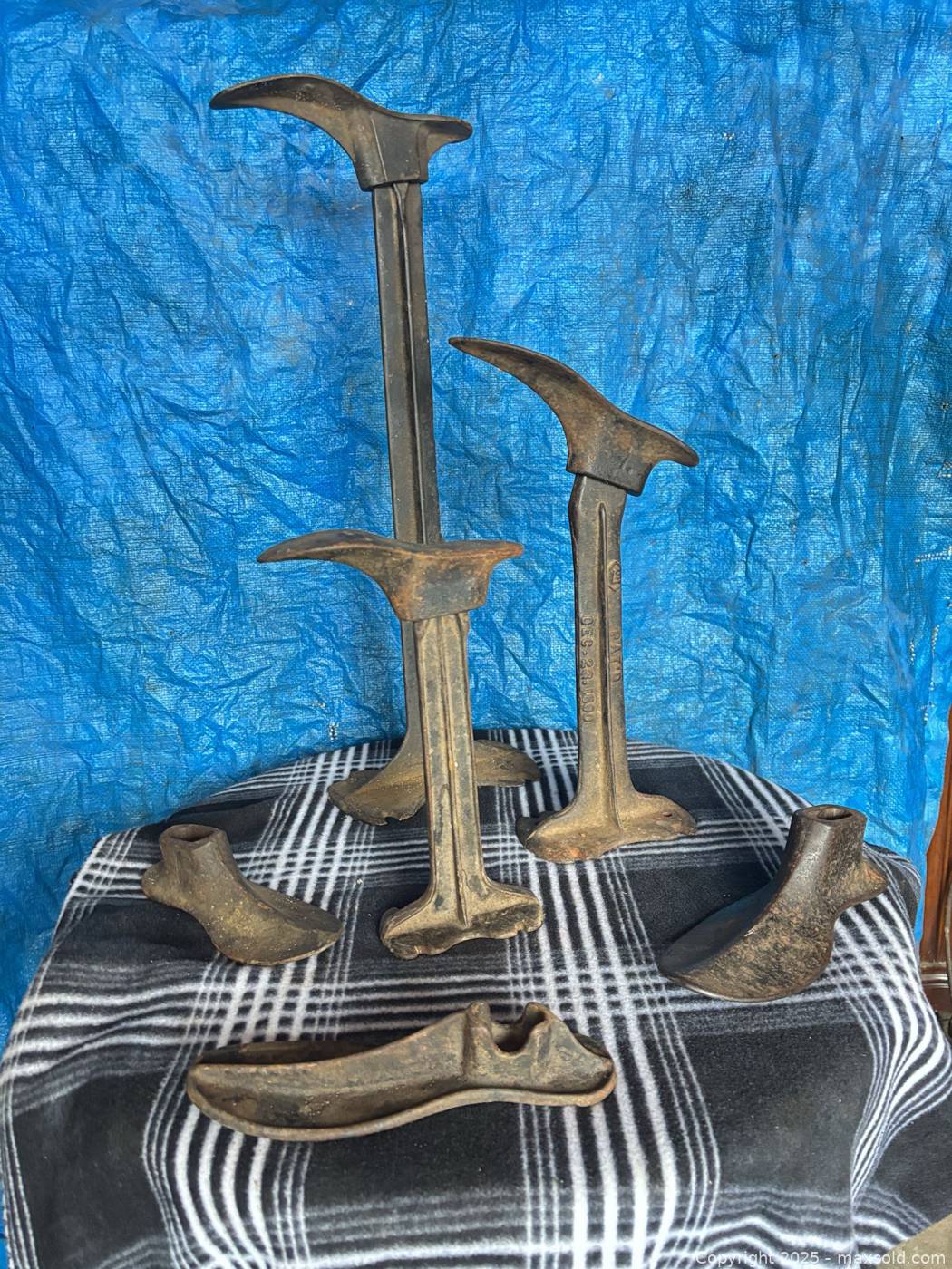 Cast iron cobbler shoe last stands and forms | Maxsold