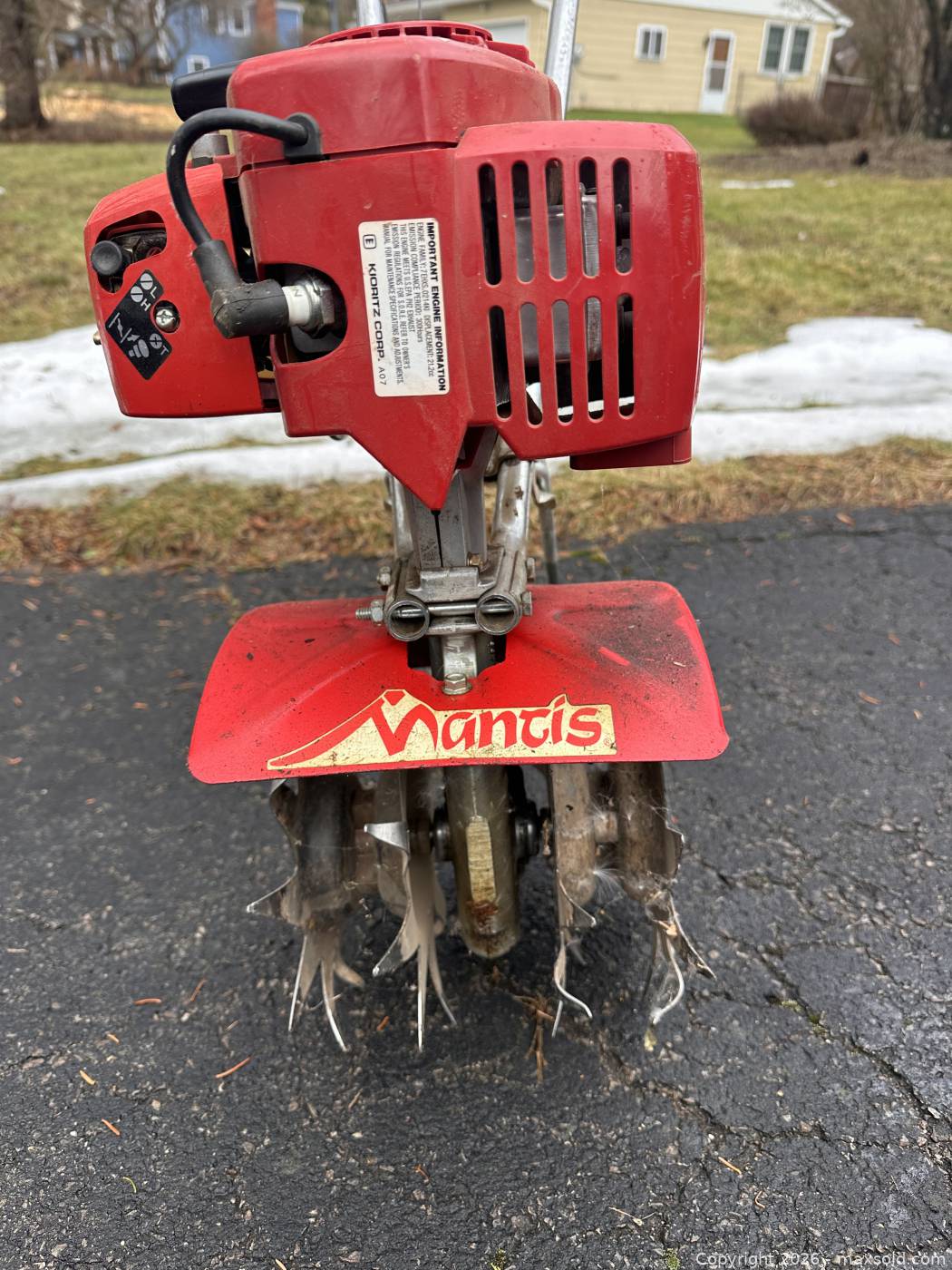 Mantis gas-powered rototiller with extra blades | Maxsold