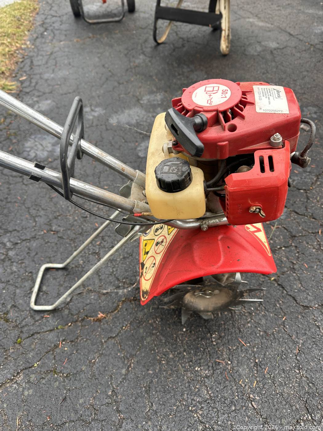 Mantis gas-powered rototiller with extra blades | Maxsold