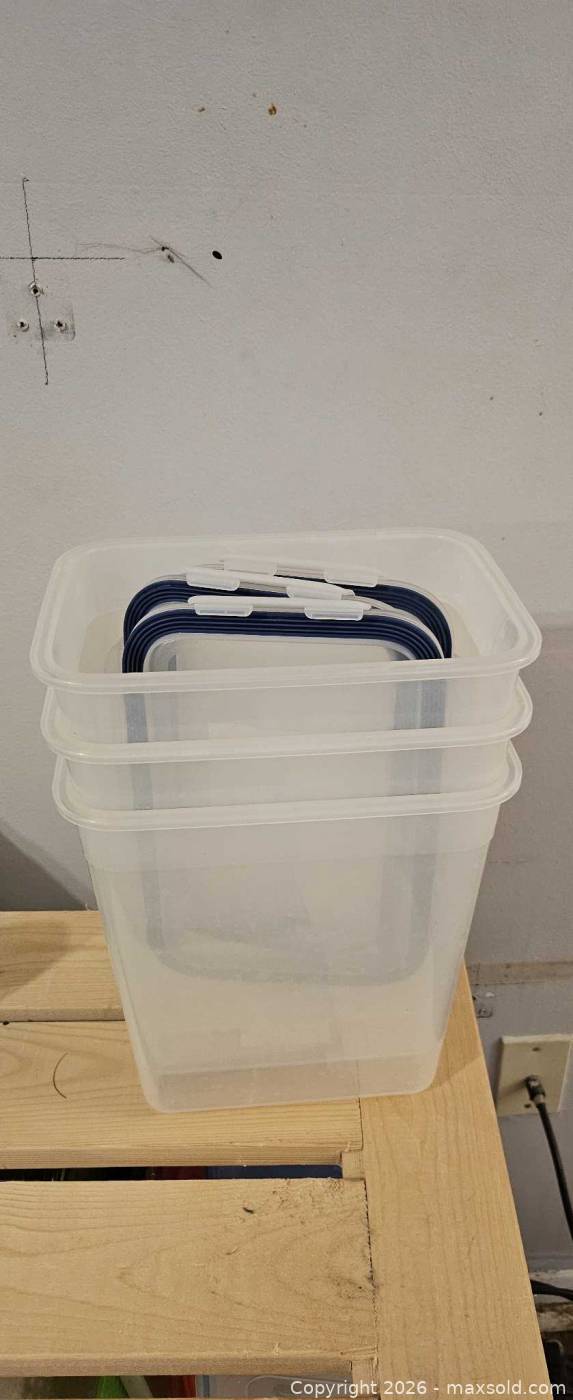 Rectangular Translucent Plastic Storage Containers, 3 | Maxsold