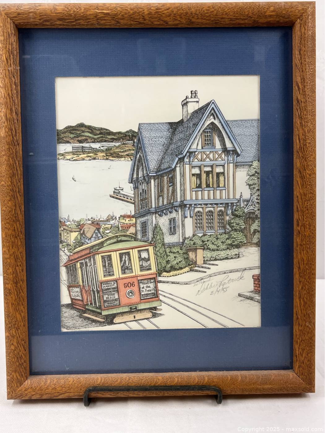 Debbie Patrick signed framed San Francisco cable car print | Maxsold
