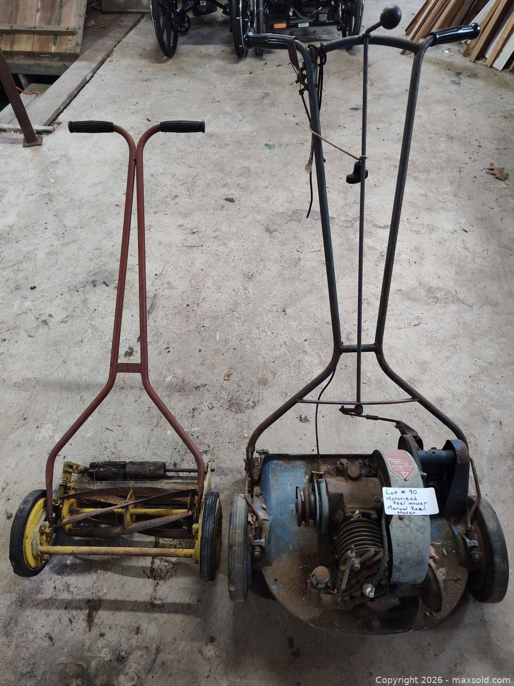 Manual Reel Mower and Motorized Mower with Iron Horse Engine | Maxsold