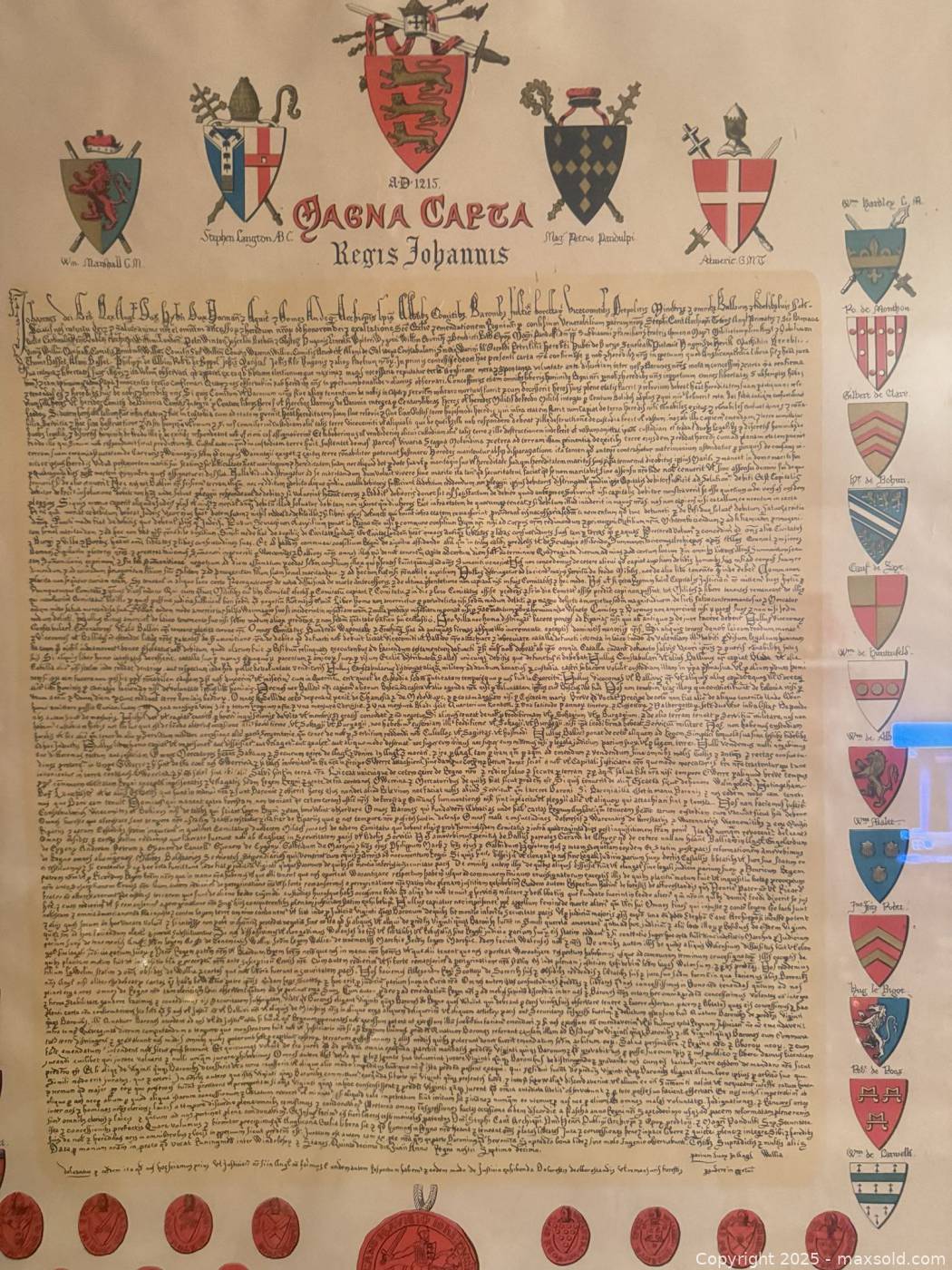 Magna Carta framed reproduction print 24x36 in | Maxsold