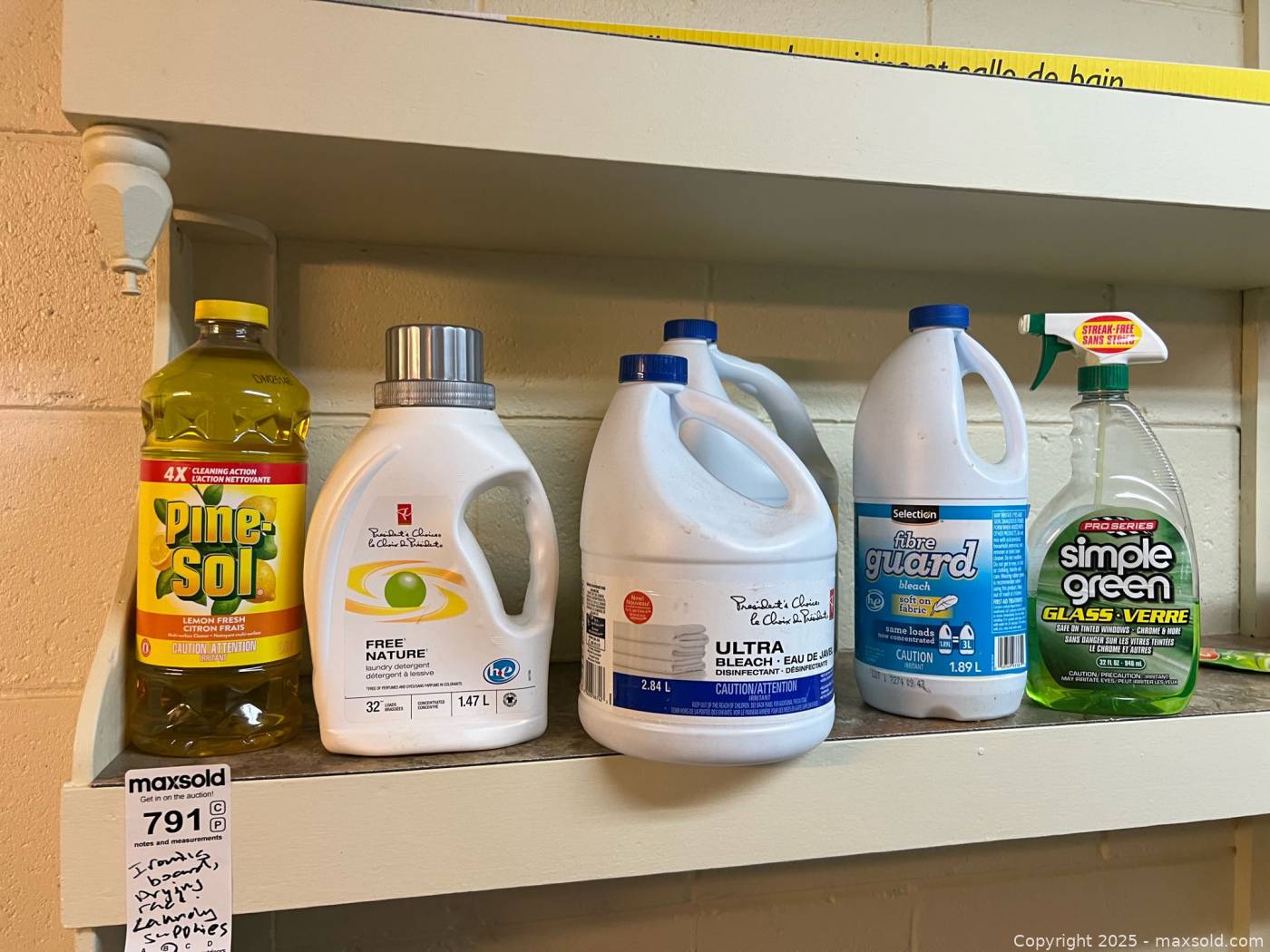 Panasonic iron, ironing board, drying rack, mop, broom, cleaners | Maxsold