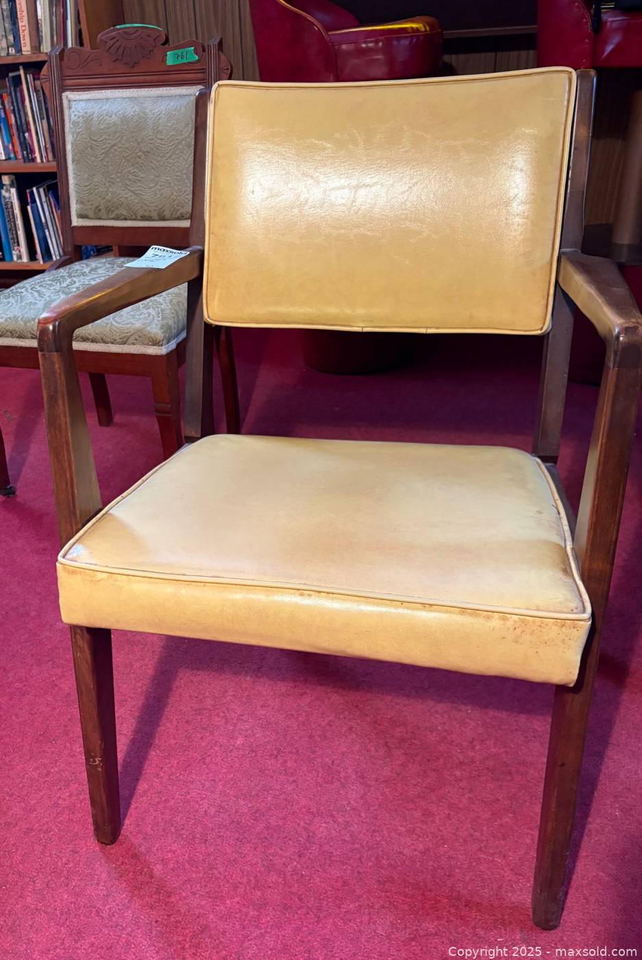 MCM wood frame armchair and Victorian parlor chair | Maxsold