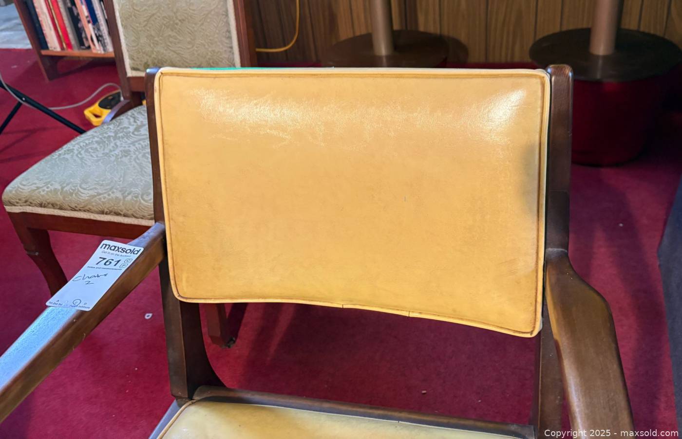 MCM wood frame armchair and Victorian parlor chair | Maxsold