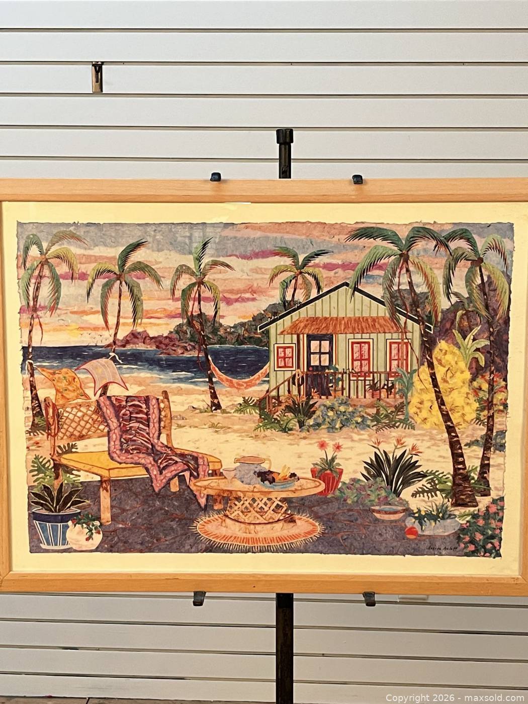 Andrea Beloff Beach Hut framed print | Maxsold