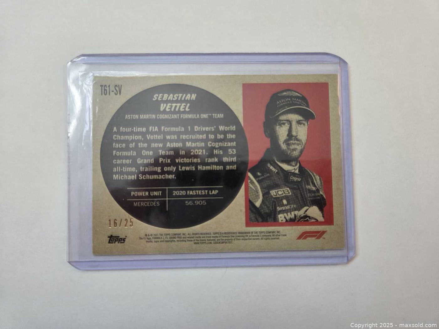 2021 Topps Sebastian Vettel Orange /25 F1 card | Maxsold