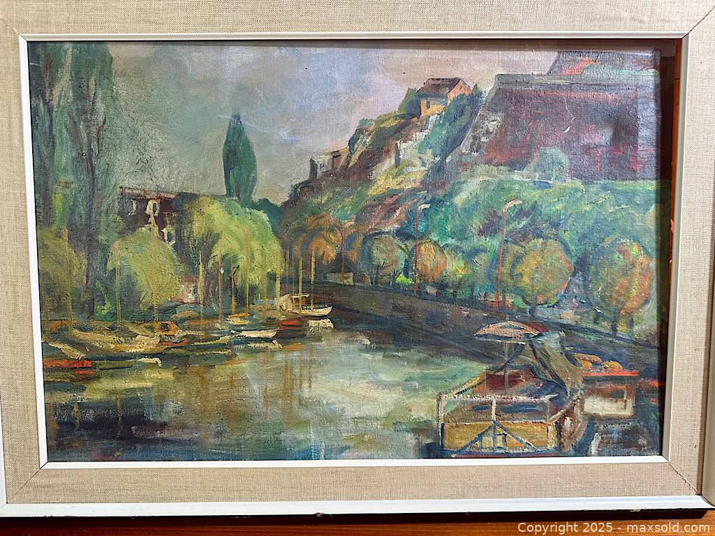 Unsigned original oil painting on board | Maxsold