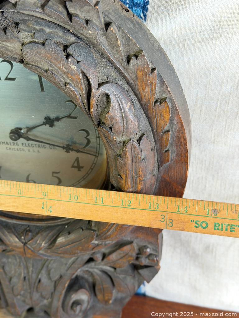 Vintage Stromberg Electric carved wood wall clock | Maxsold