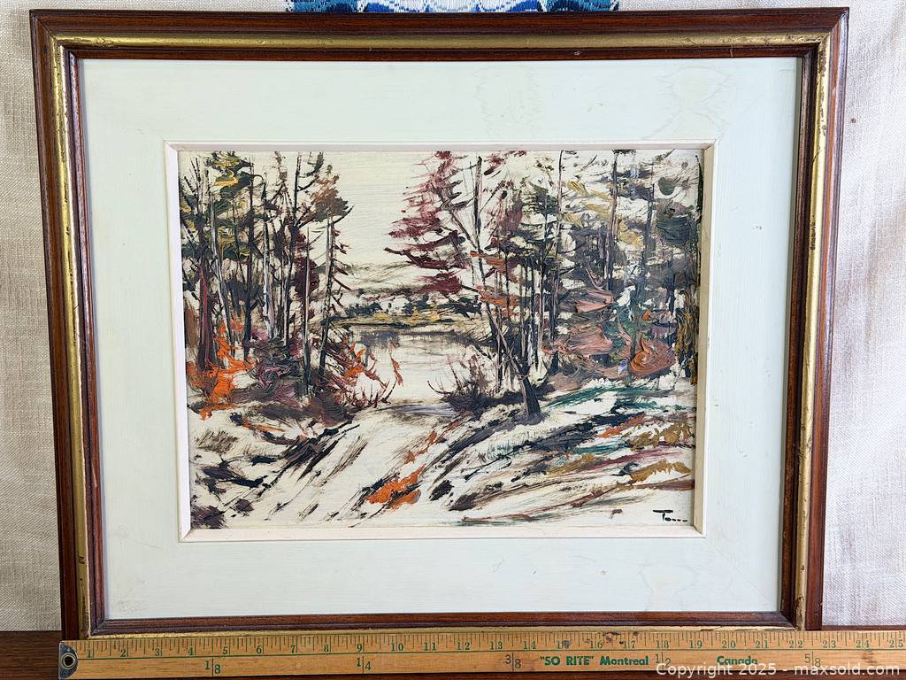 Vintage oil on board landscape painting | Maxsold