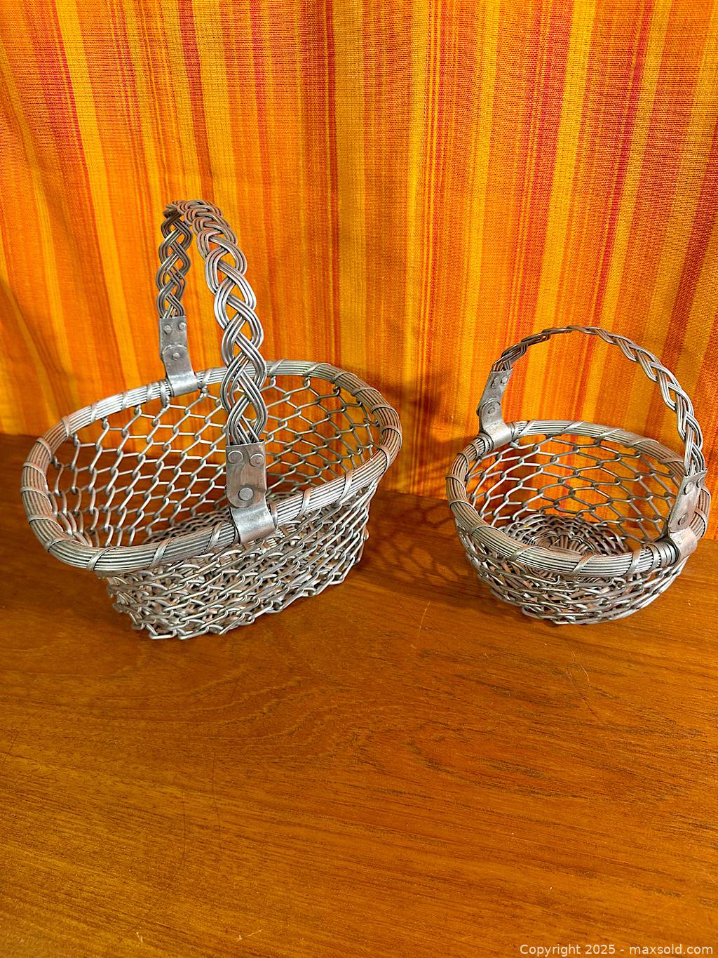 Woven Aluminum Baskets, Set of 2 | Maxsold