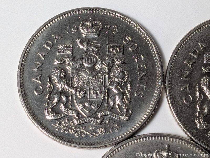Three Canadian 50-Cent Coins 1974-1975 | Maxsold