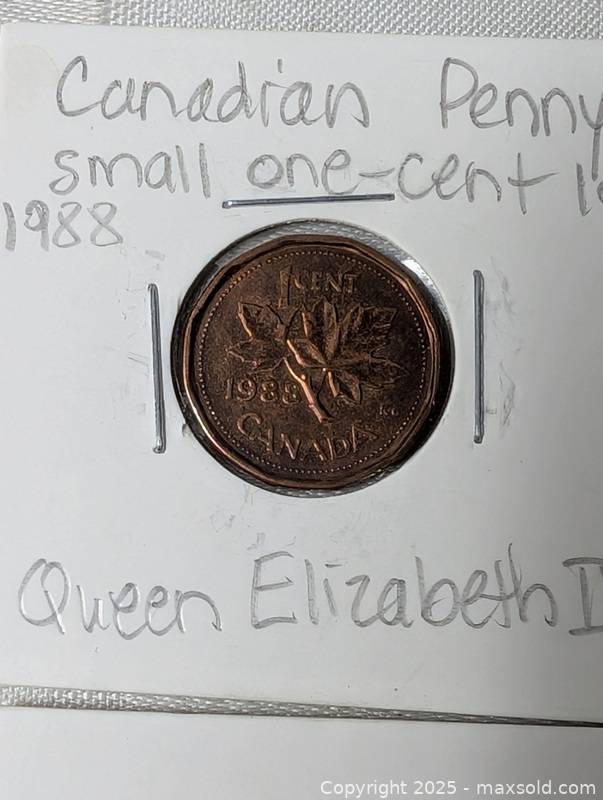 Canadian 1 cent coins, 6 pieces | Maxsold