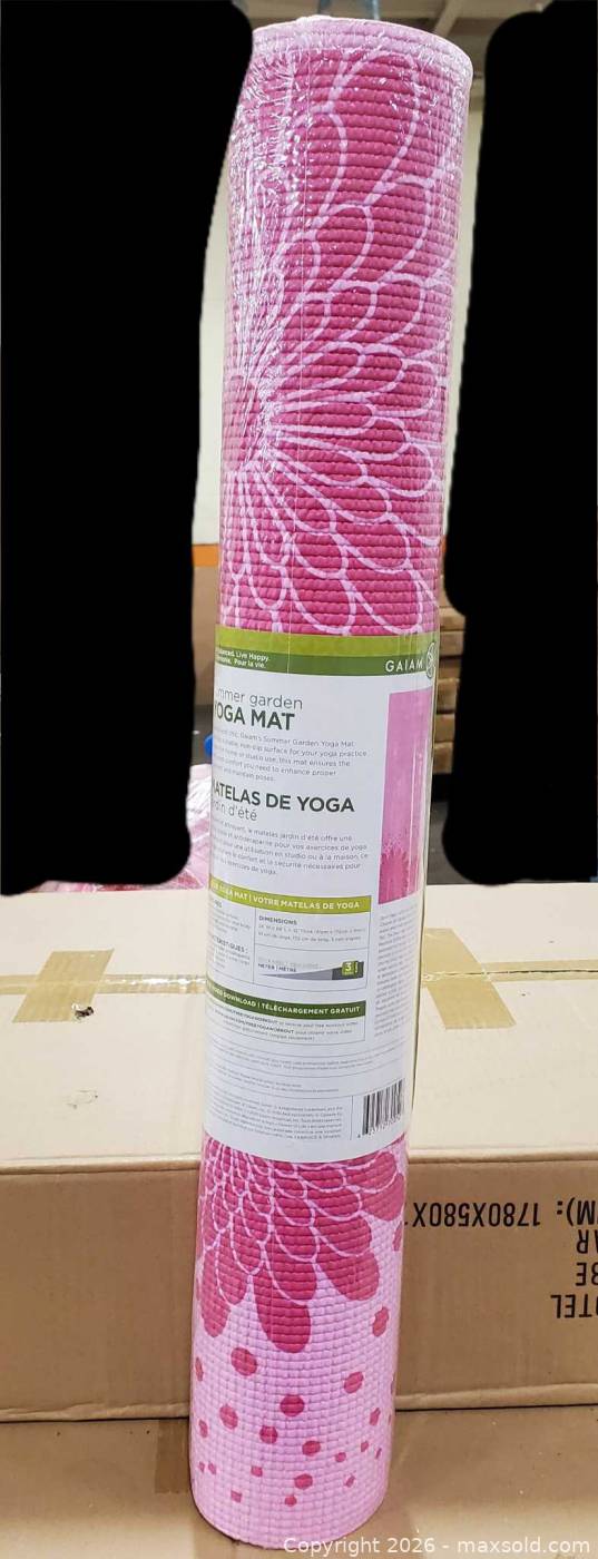Gaiam Pink Floral Yoga Mat 24x68 3mm | Maxsold