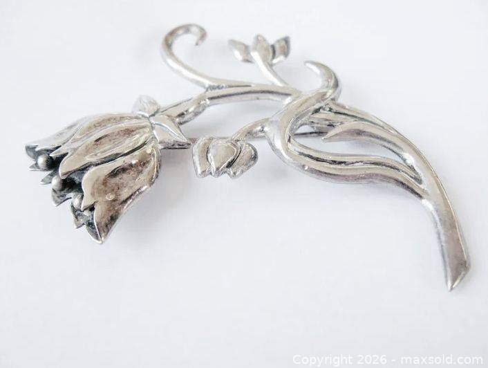 Victoria Taxco Sterling Tulip Brooch | Maxsold