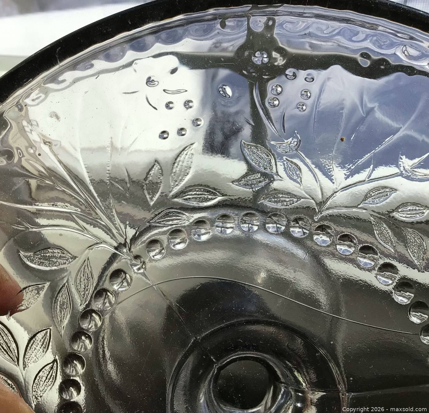 Nova Scotia Starflower pressed glass cake stand with 1969 Canadian ...