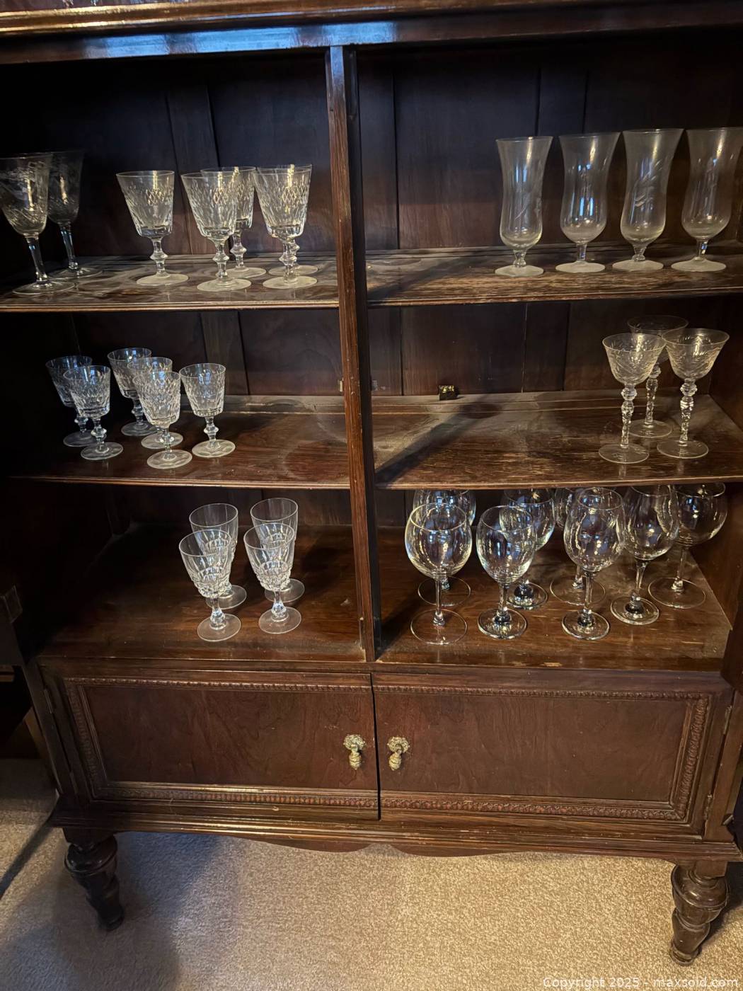 Solid oak china display cabinet | Maxsold