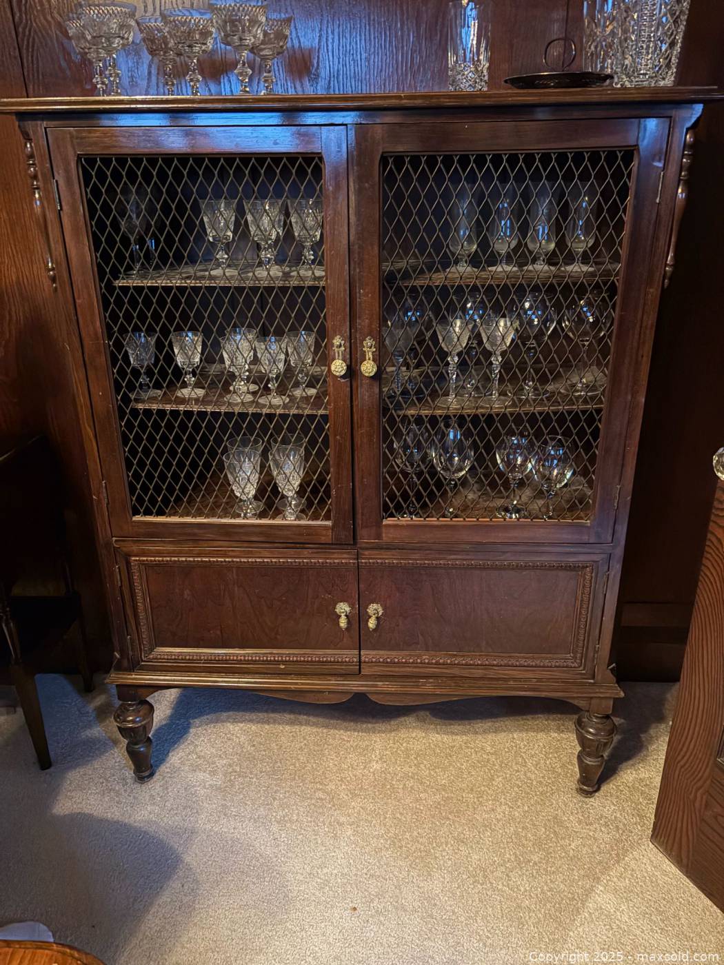 Solid oak china display cabinet | Maxsold