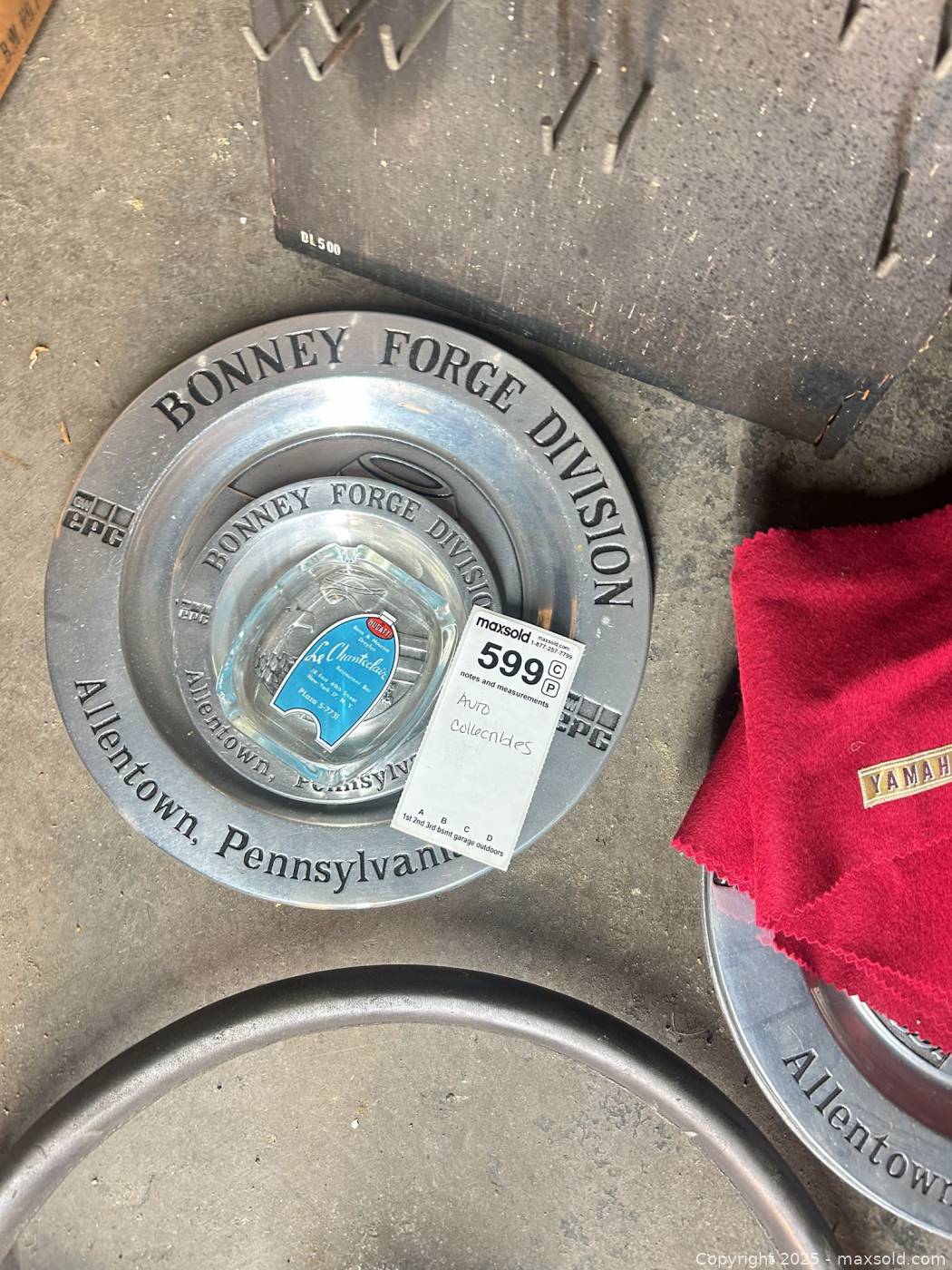 MG steering wheel, Bon-E-Con tool peg boards, Bonney Forge hub caps ...