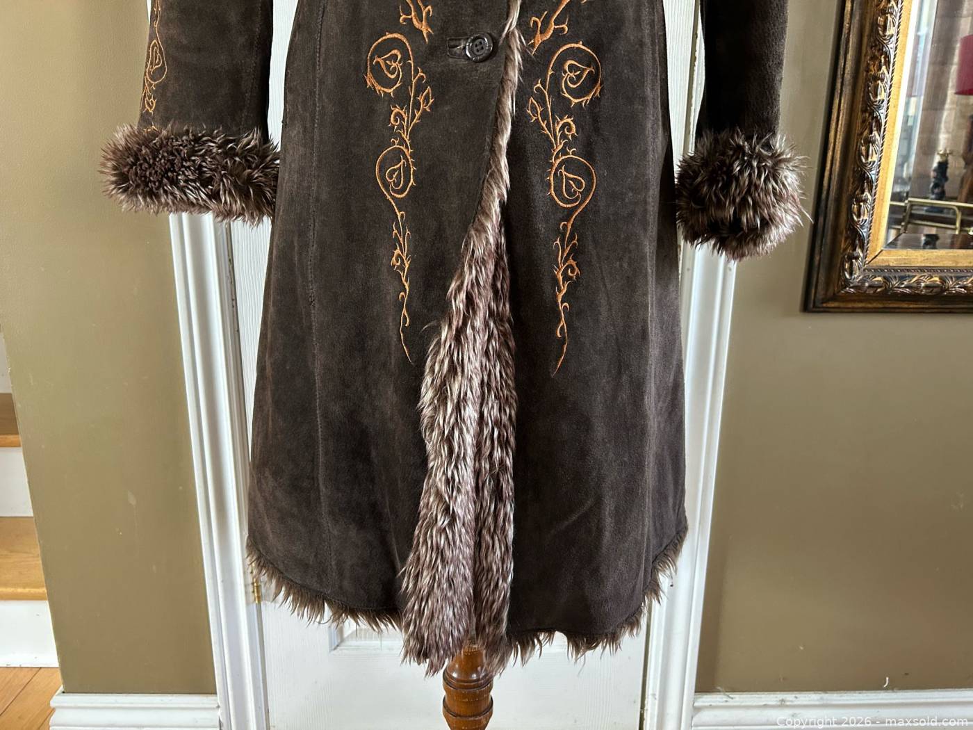 Jessica Penny Lane Afghan-Style Leather Coat | Maxsold