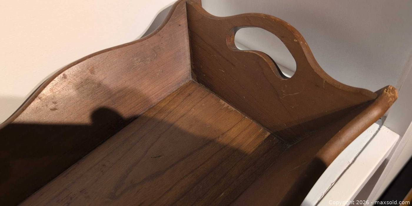 Gibbard solid walnut-stain wood serving tray | Maxsold