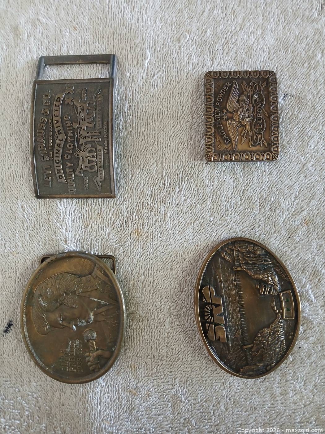 4 vintage commemorative belt buckles | Maxsold