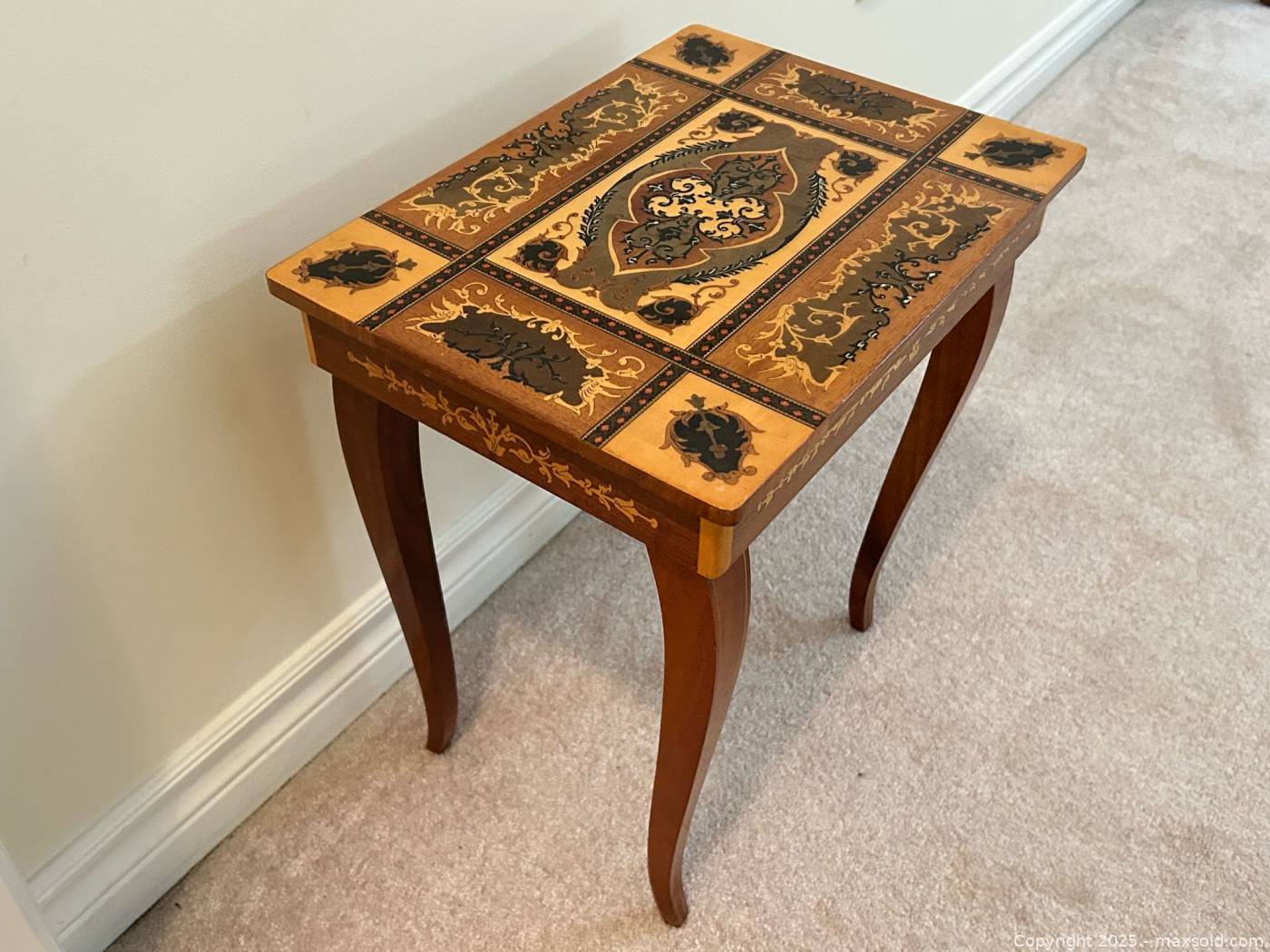 Italian marquetry inlaid music table | Maxsold