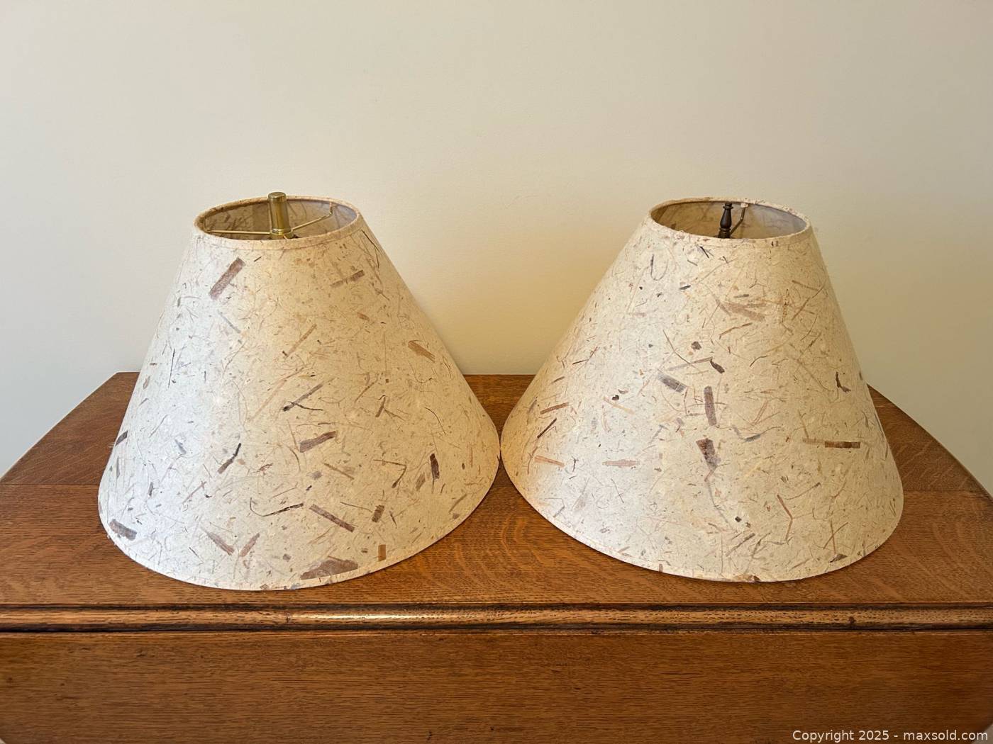 Pair of tapered paper lamp shades 17" dia | Maxsold