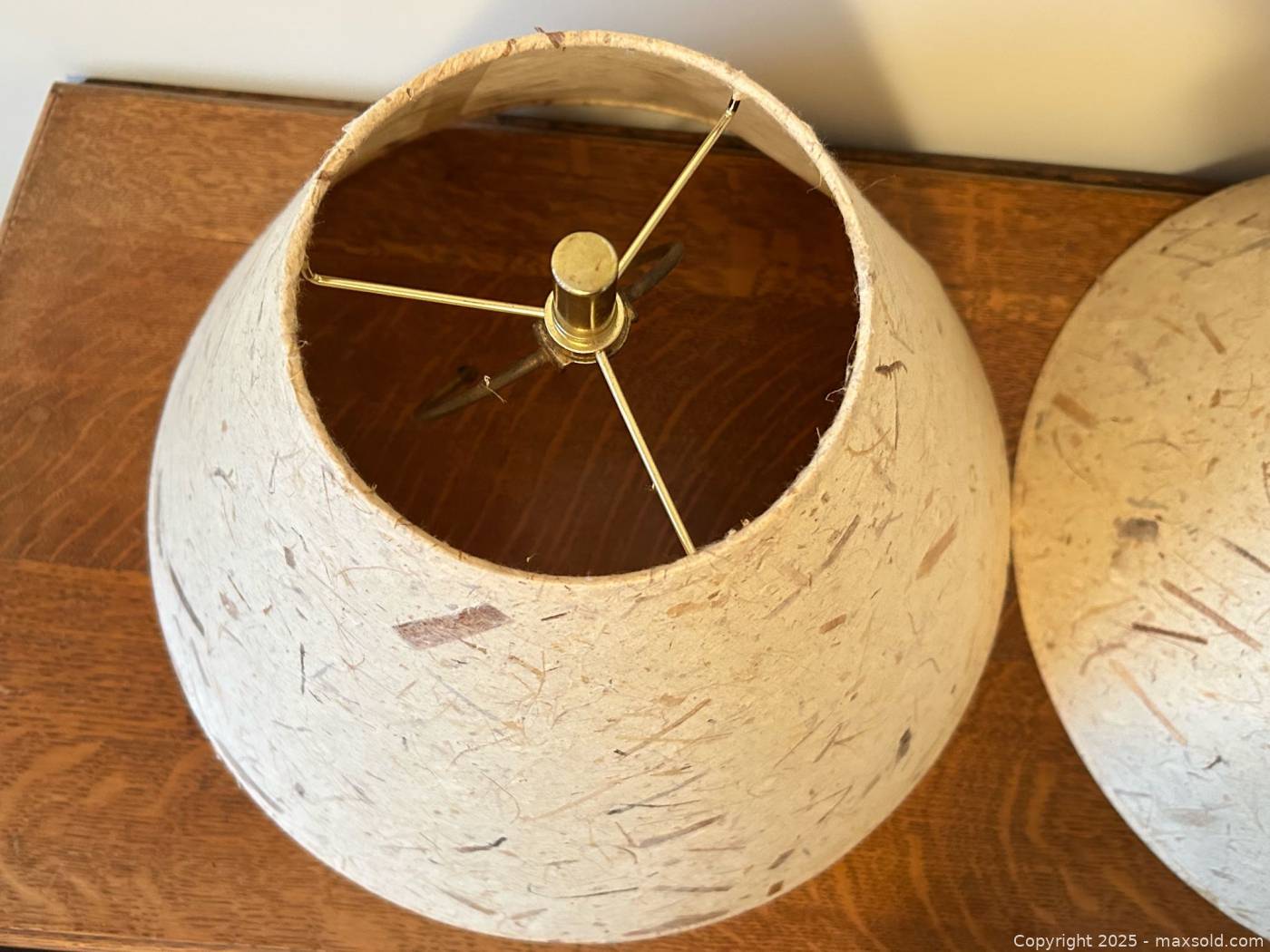 Pair of tapered paper lamp shades 17" dia | Maxsold