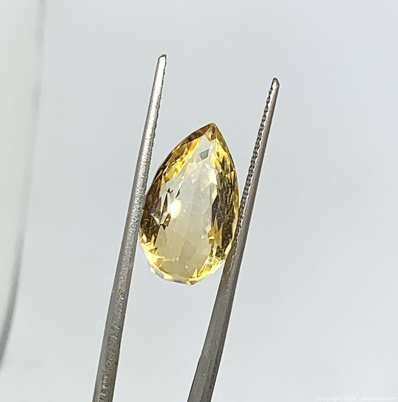 13ct pear-cut natural citrine gemstone | Maxsold