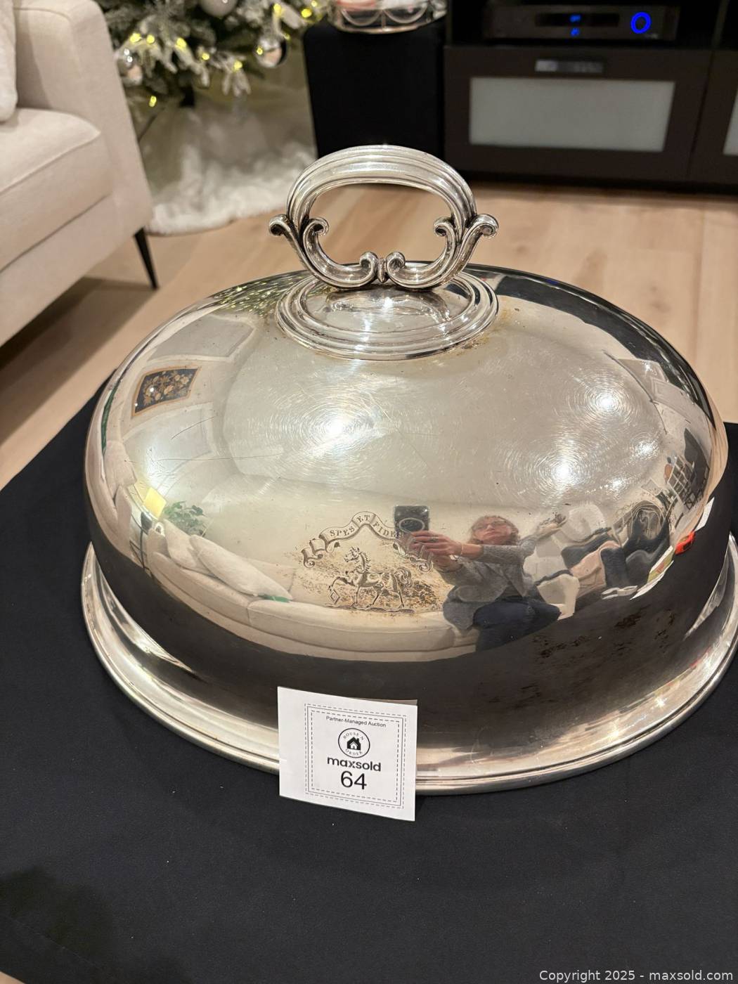 Antique silver-plated meat cover and platter | Maxsold