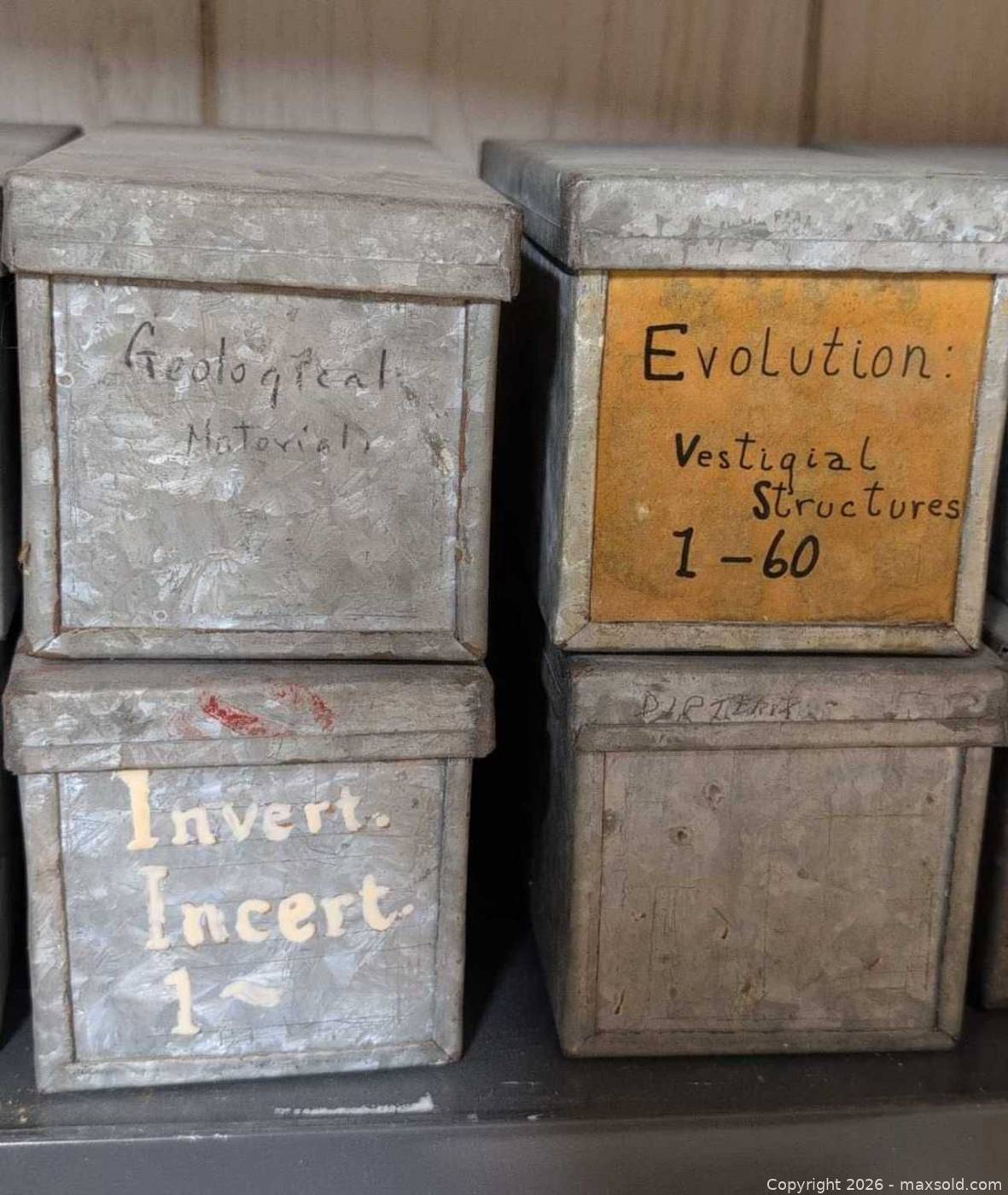 14 galvanized metal storage boxes | Maxsold