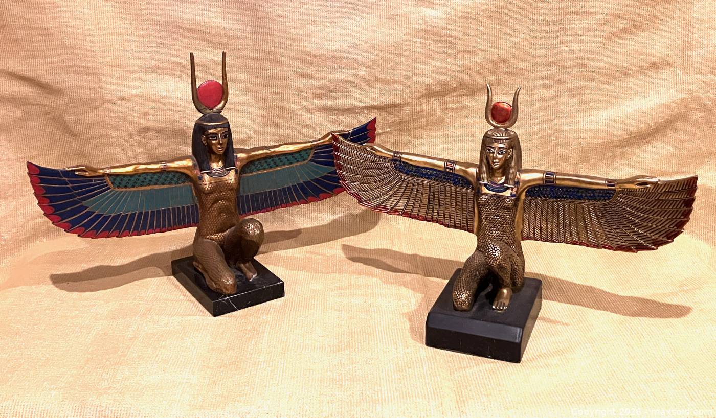 Pair Of Egyptian Isis Winged Statues | Maxsold