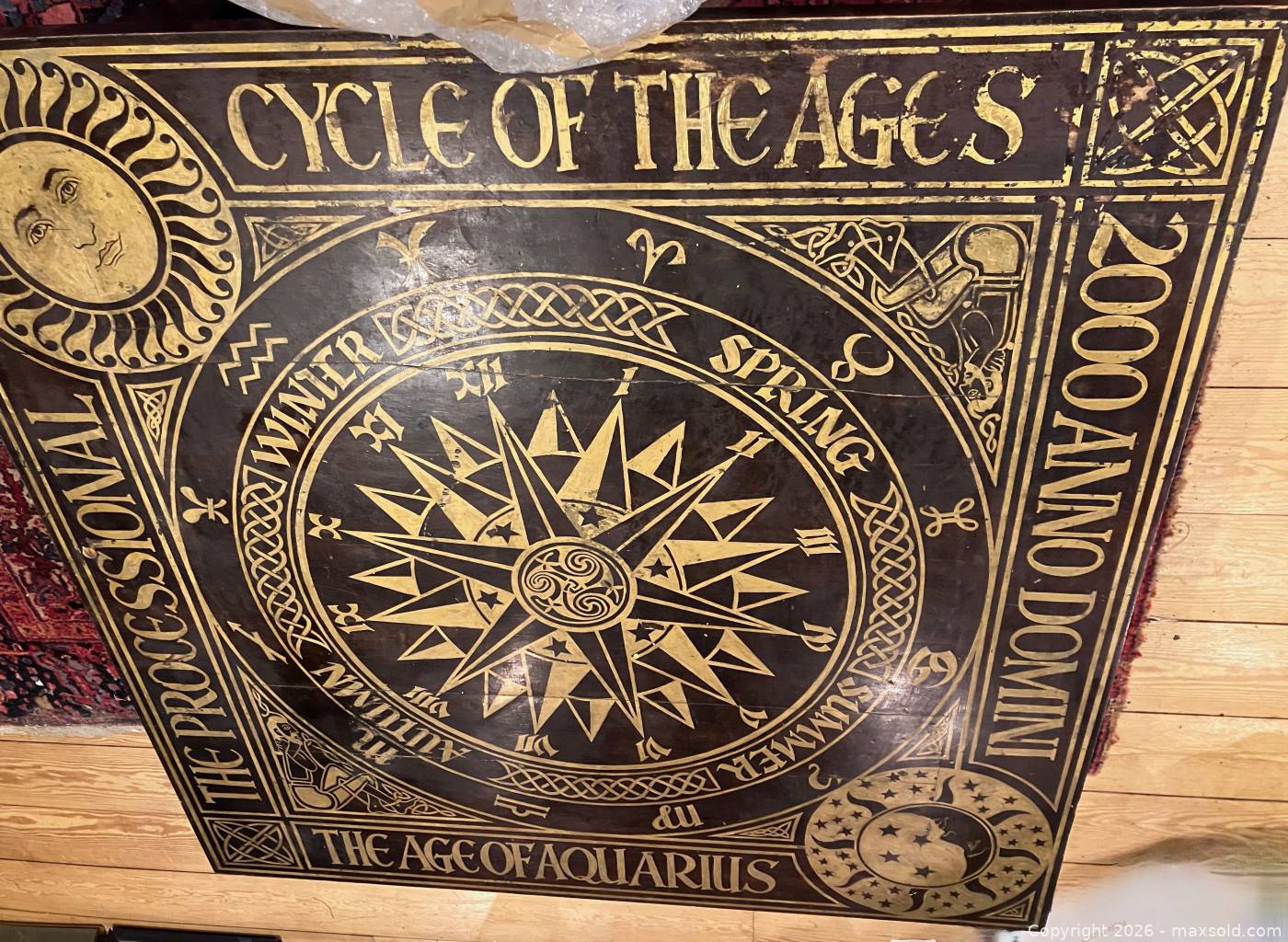 Hand-Painted Zodiac Coffee Table Signed Renato Riccio | Maxsold