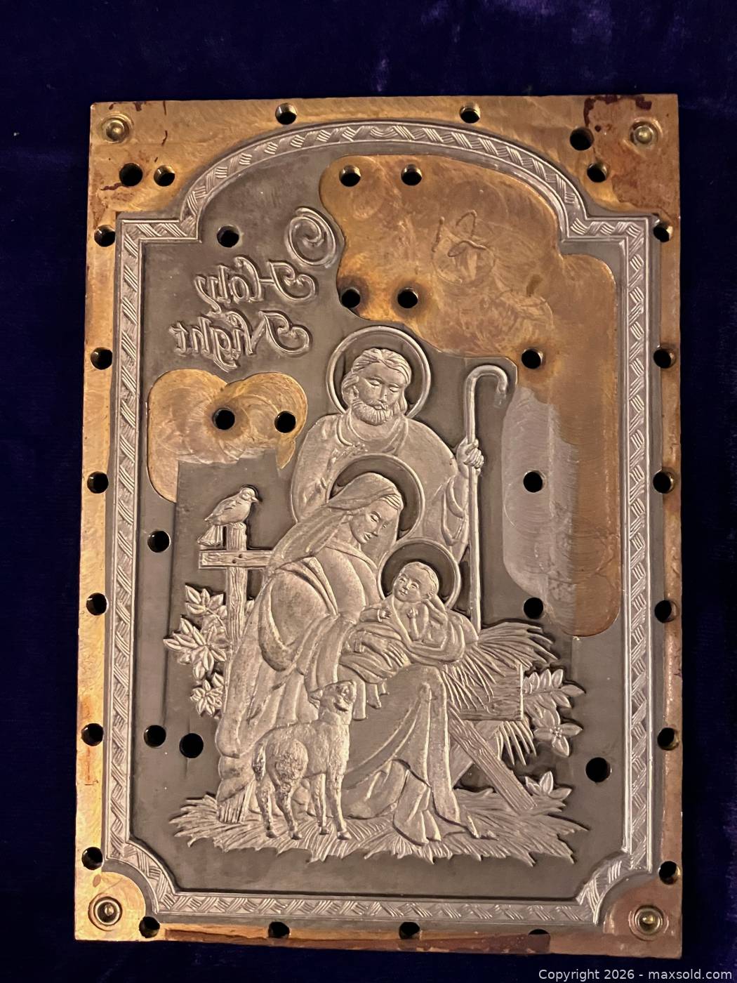 Brass monstrance, copper printing plates and religious statues | Maxsold