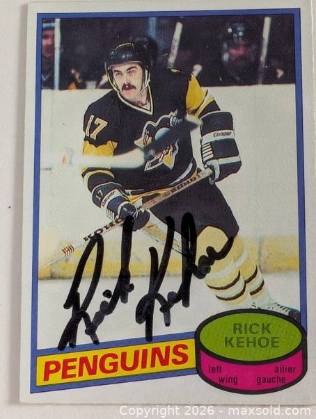 1980-81 O-Pee-Chee Autographed Rick Kehoe & Don Maloney Hockey Cards ...