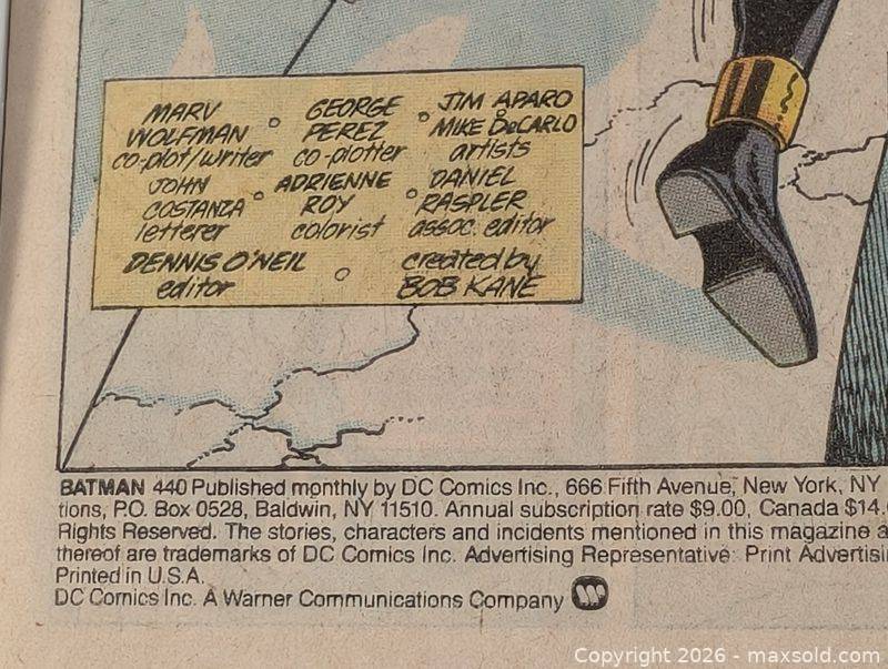 1989 DC Comics Batman issues 440 & 441 | Maxsold