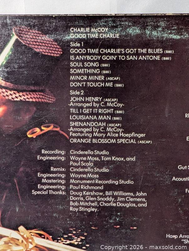 Charlie McCoy "Good Time Charlie" vinyl LP | Maxsold