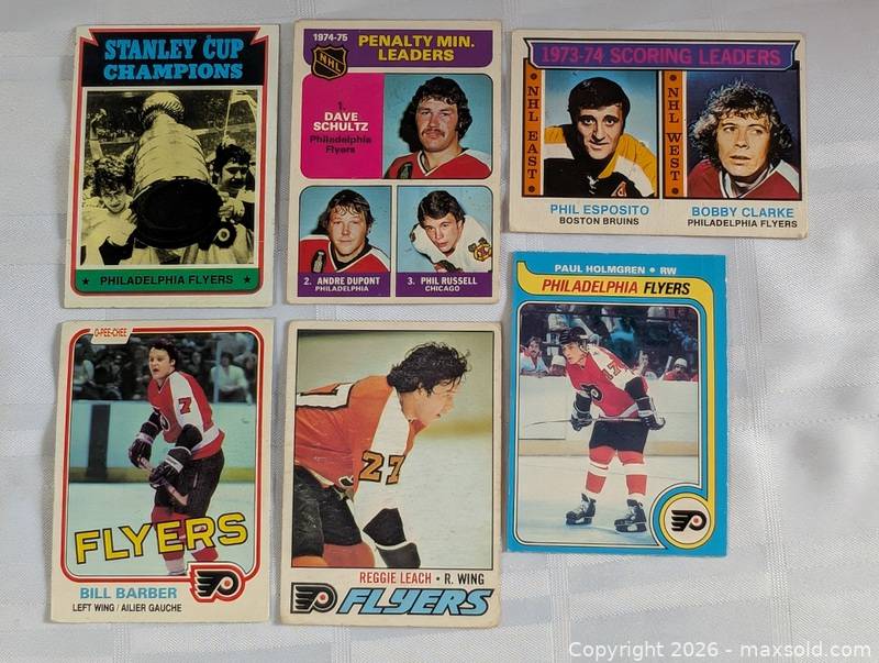6 vintage Philadelphia Flyers trading cards | Maxsold