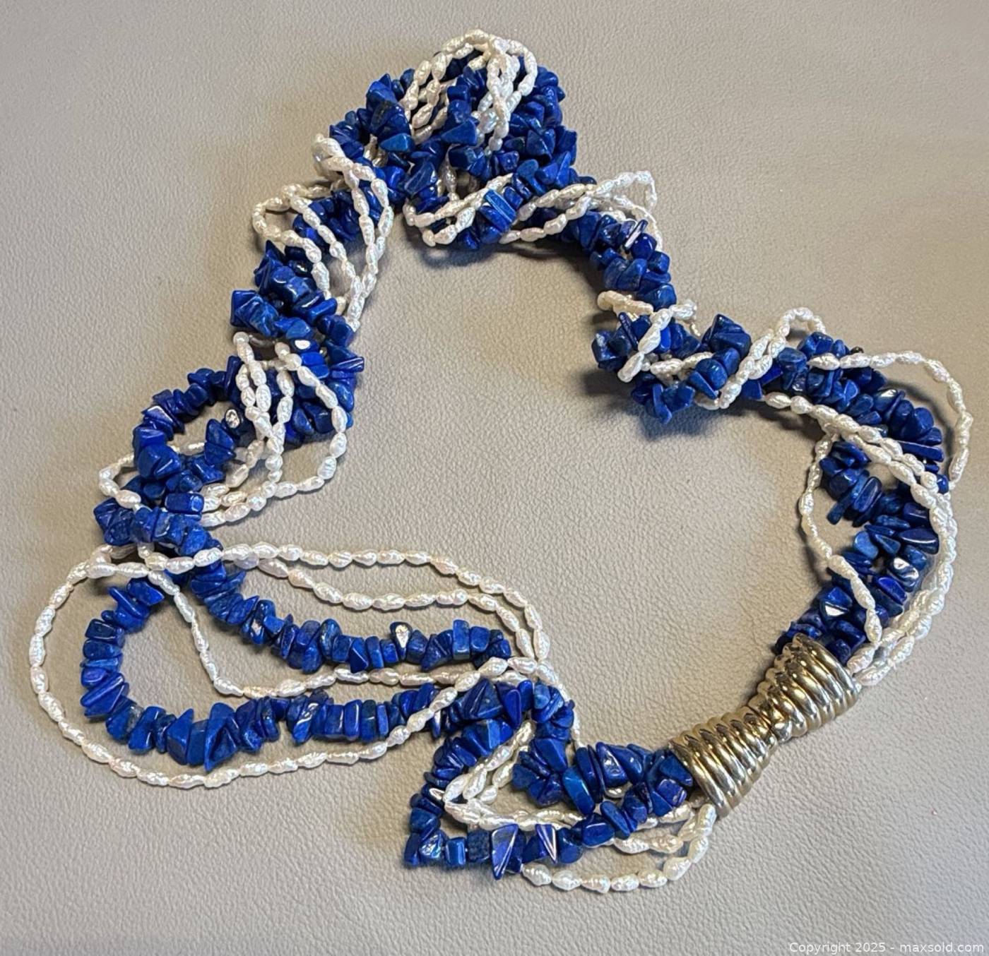 Freshwater & Lapis 5-Strand Necklace Set | Maxsold