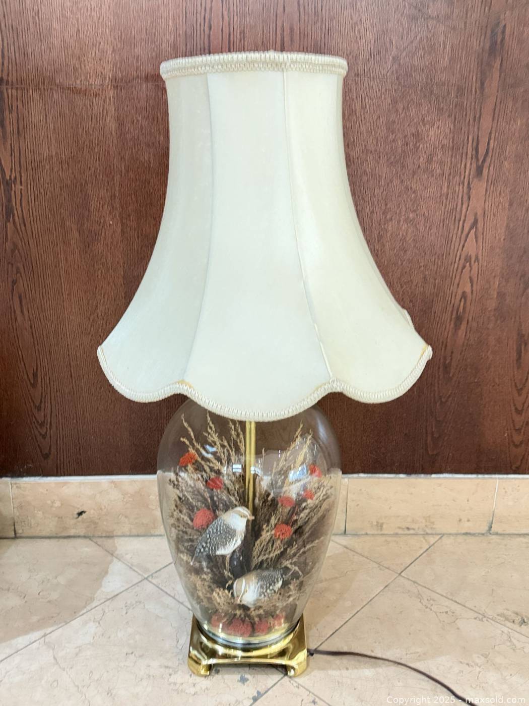 Vintage Glass Terrarium Table Lamp, 30" | Maxsold