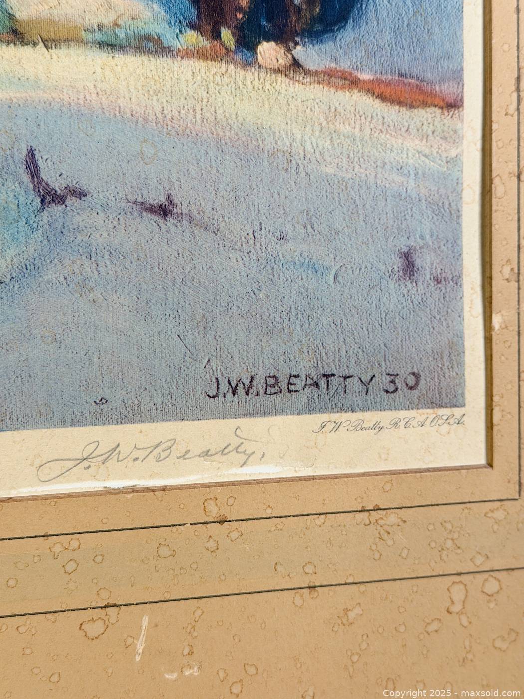 Signed J.W. Beatty art print, 1933 | Maxsold