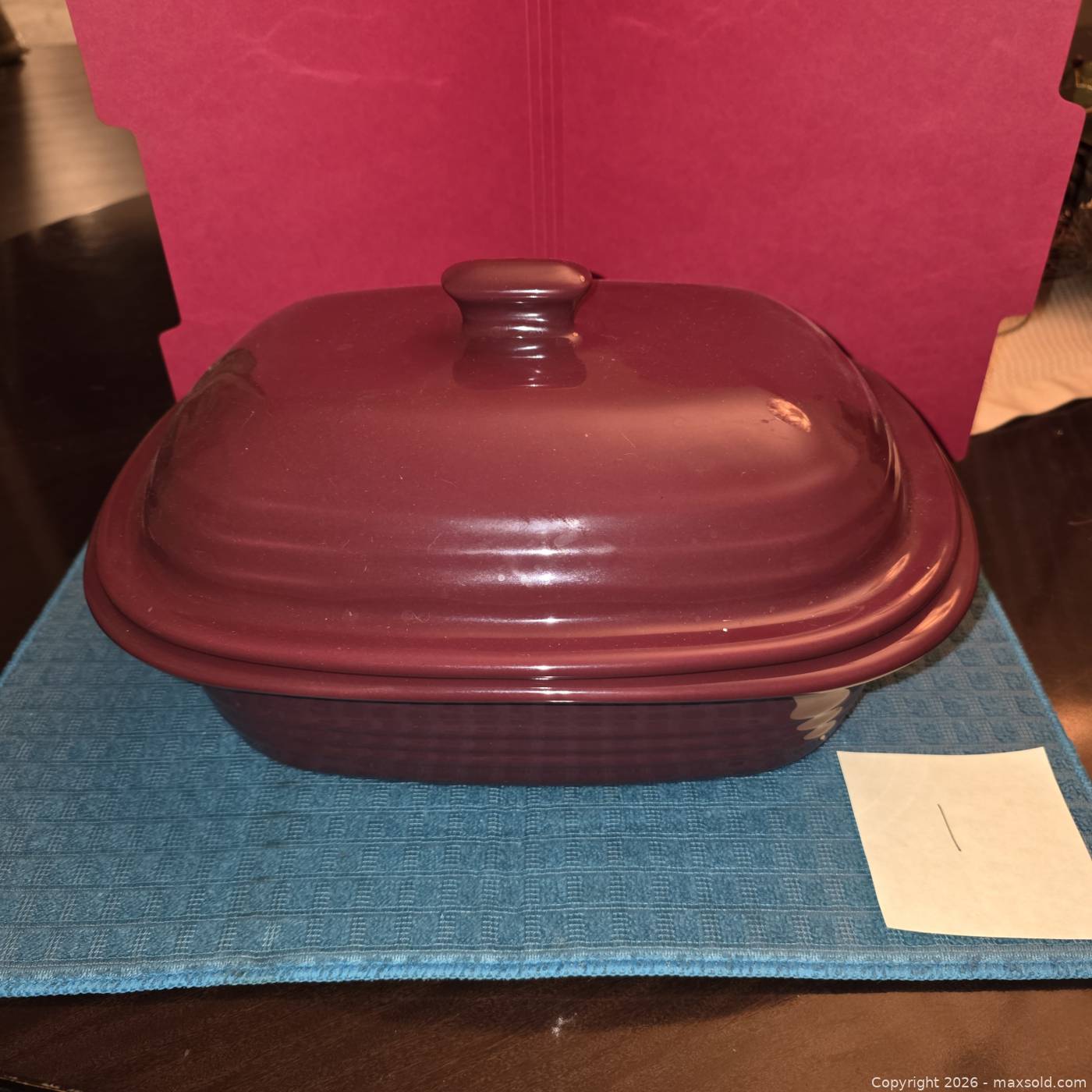 Pampered Chef 3.1 Qt Cranberry Deep Covered Baker | Maxsold