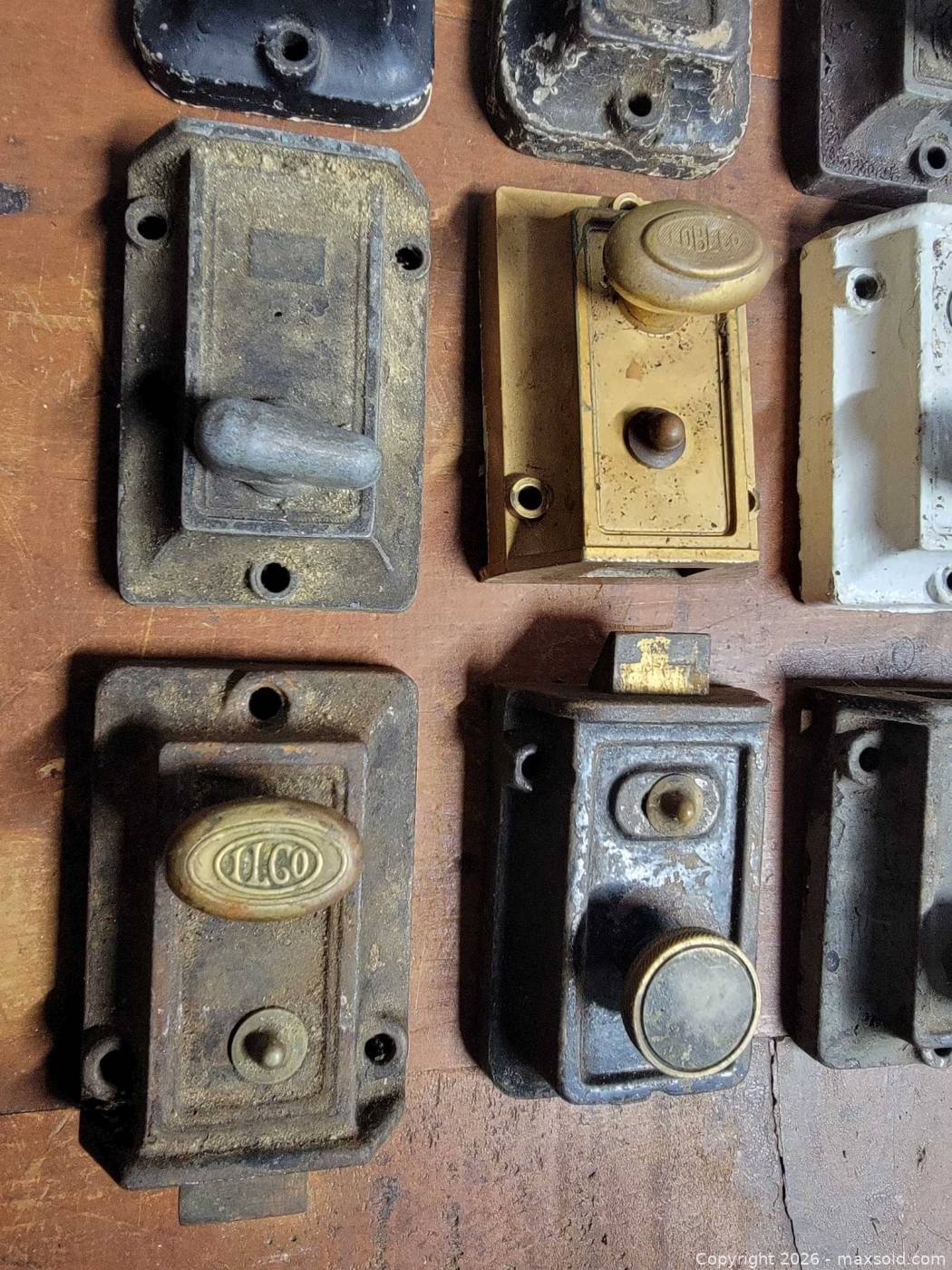 Antique cast iron door latches, 12 pcs | Maxsold