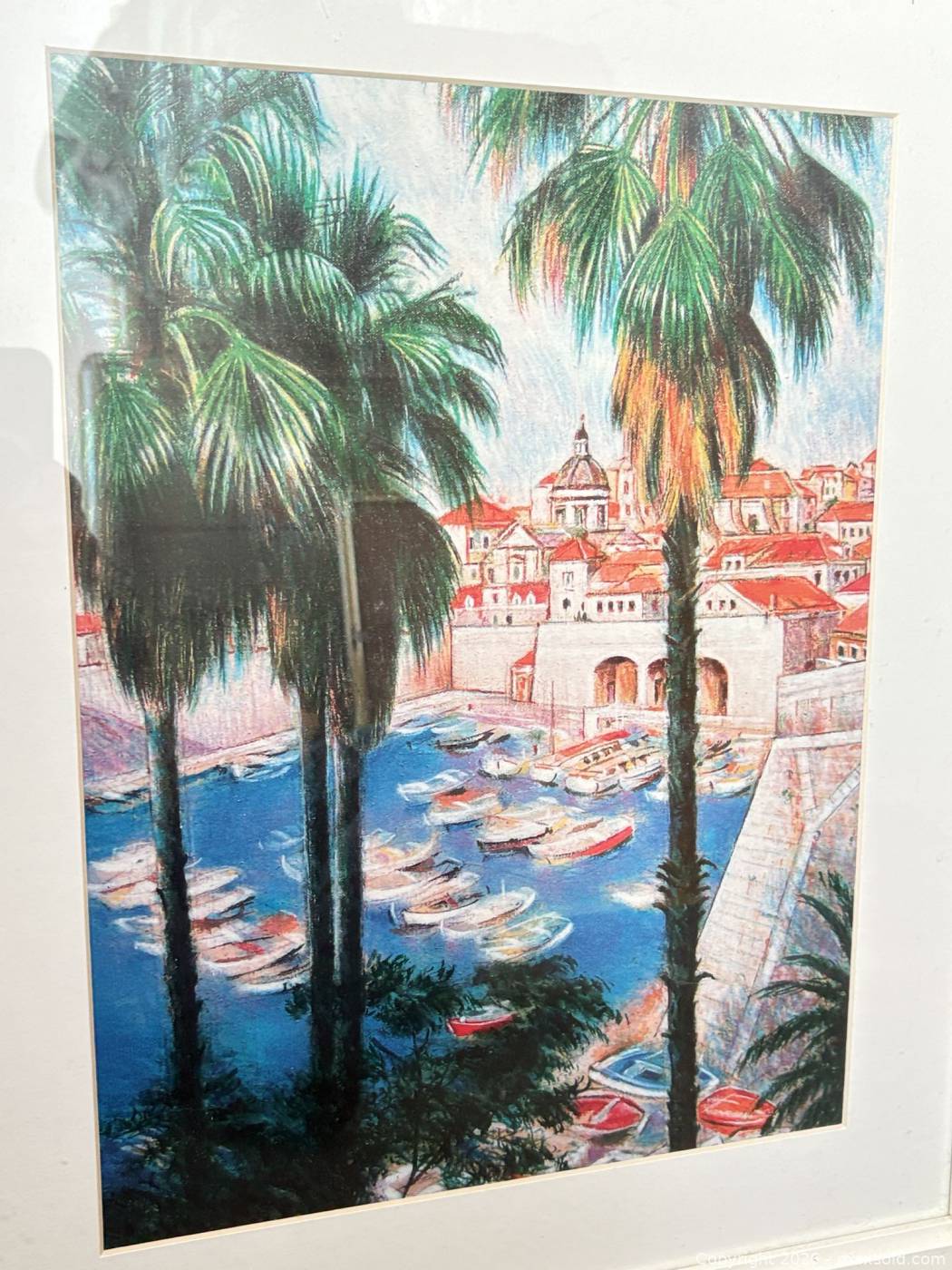 Framed palm tree harbor print by Ante Sardelic | Maxsold