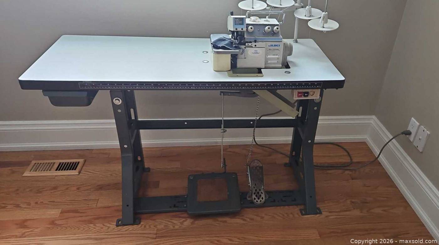 Juki MO-2504N industrial 3-thread serger with stand | Maxsold