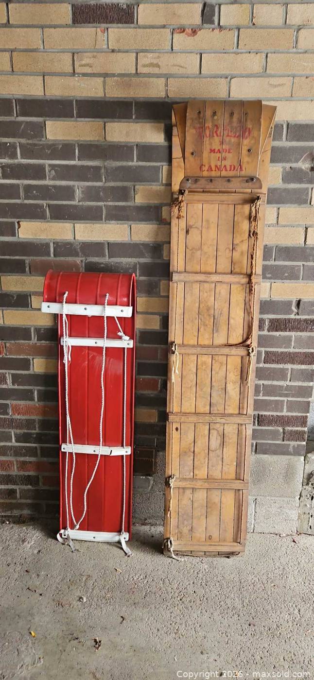 Torpedo Wooden Toboggan & Flexible Flyer Sleds | Maxsold